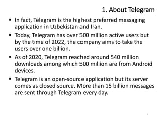 Business model of telegram Berhanemeskel W.Gerima | PPTX