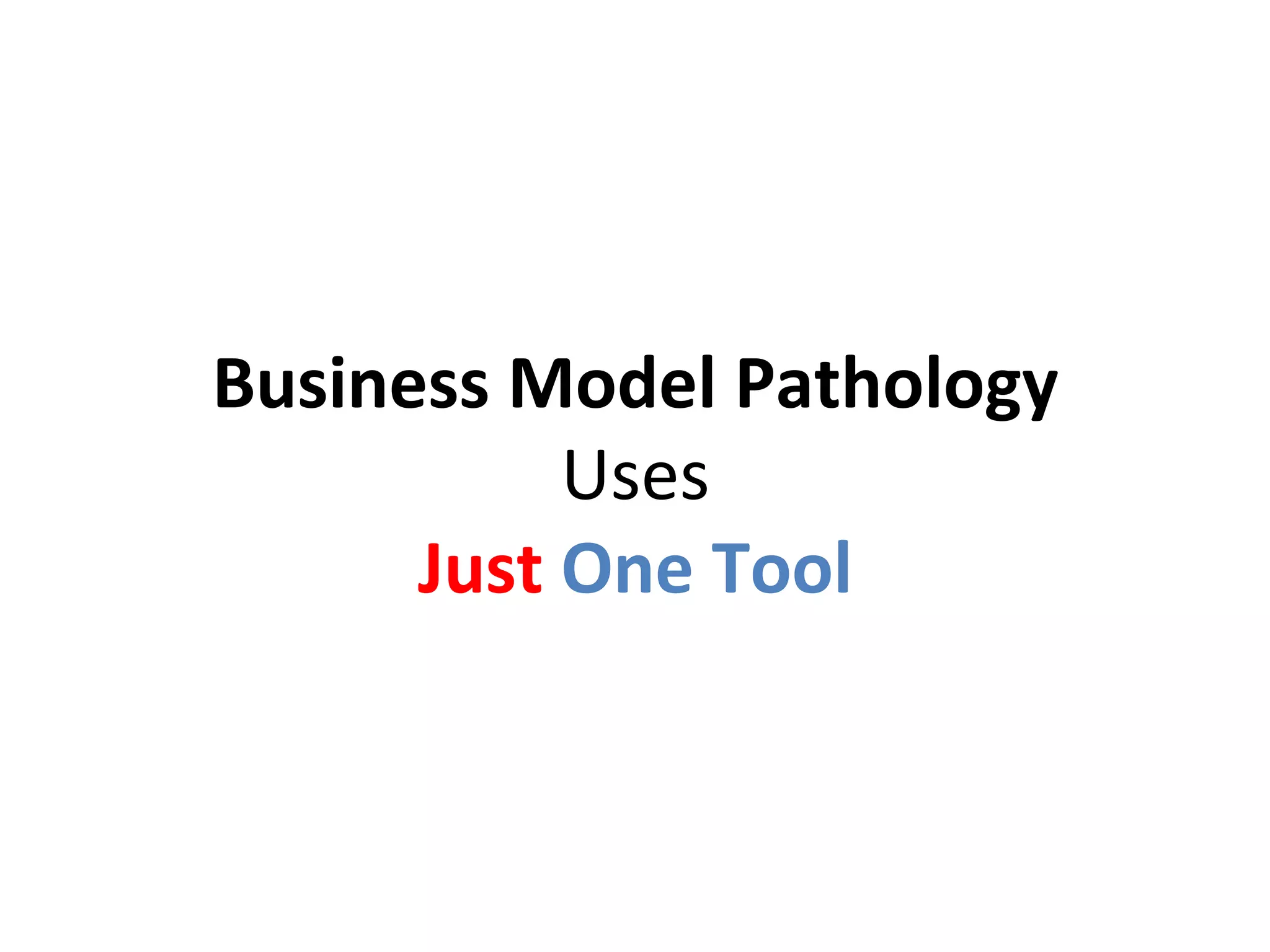 The Living System Dashboard and Business Model Pathology | PPT
