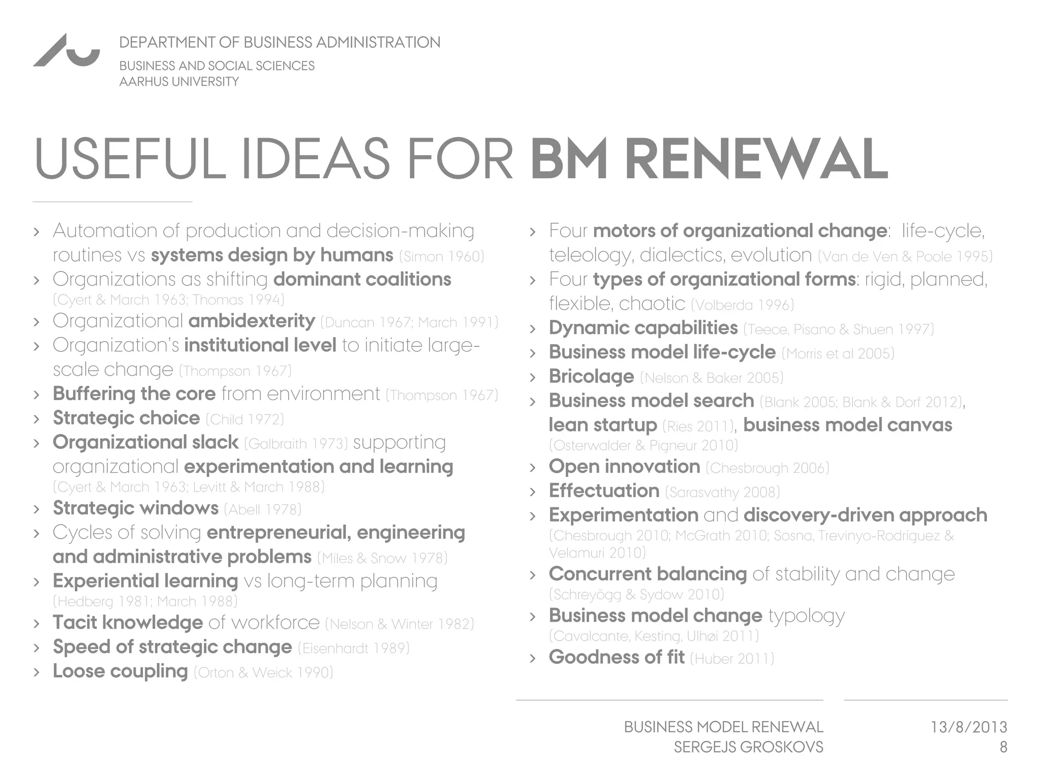 Business Model Renewal: A Literature Survey | PDF