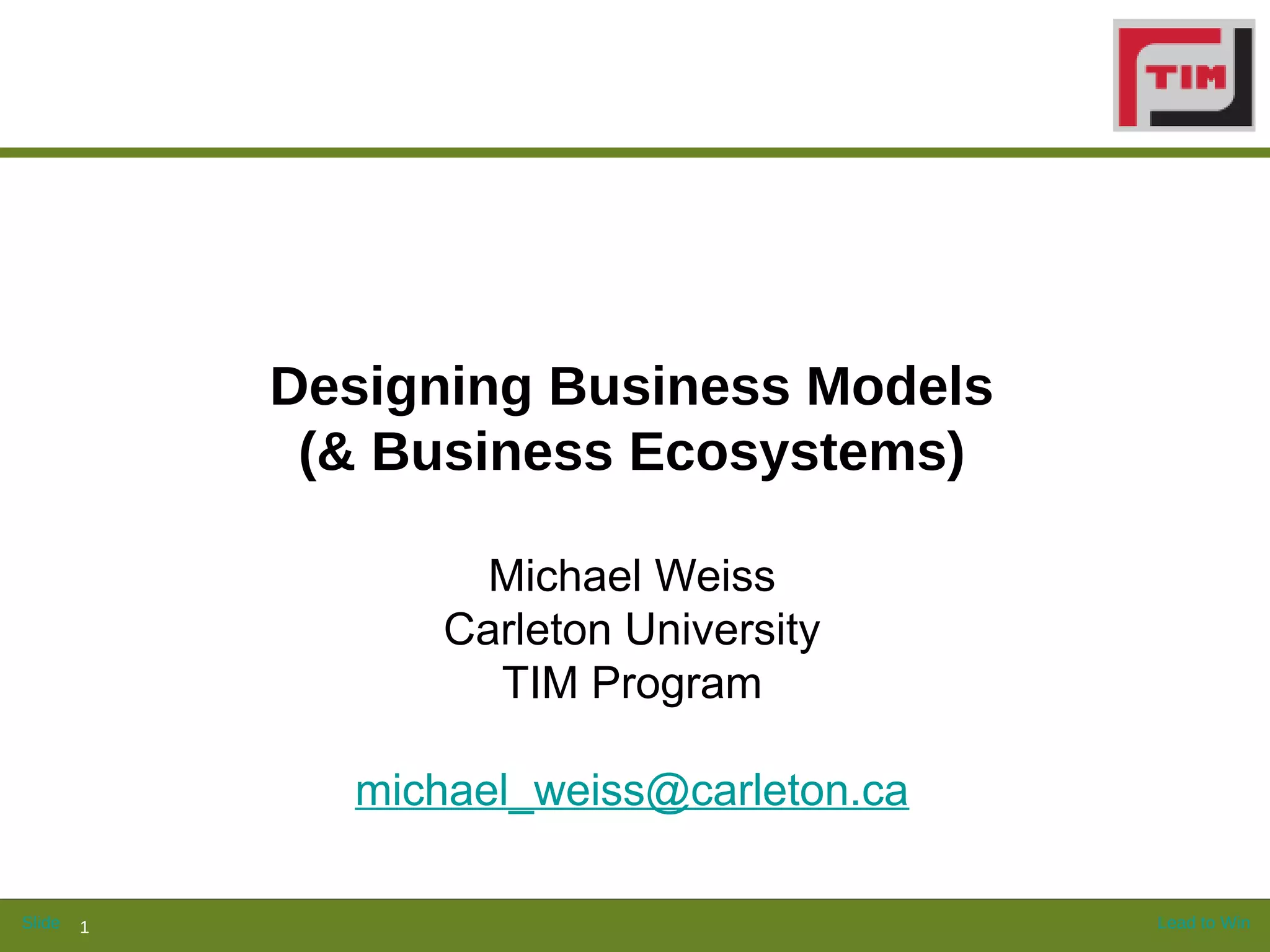Business models and ecosystems | PDF