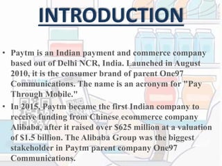 Business mode of paytm | PPT