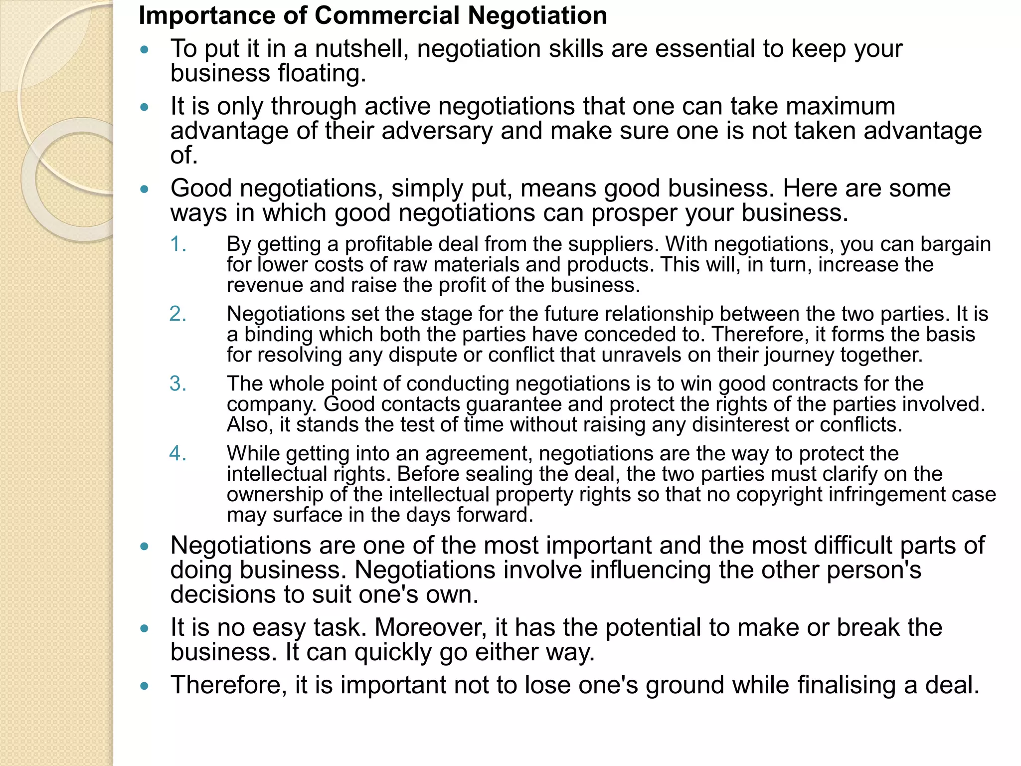 Business negotiations for purchasing and supply chain management | PPTX
