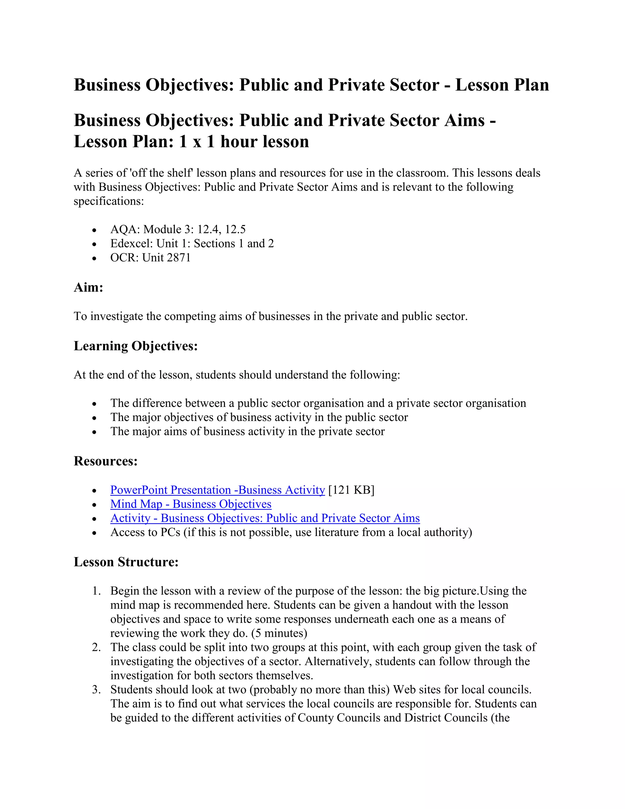 Business objectives | DOCX