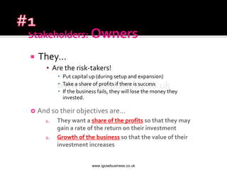 Business objectives and_stakeholders_objectives_presentation | PPT