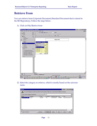 Business objects BO guide | DOC