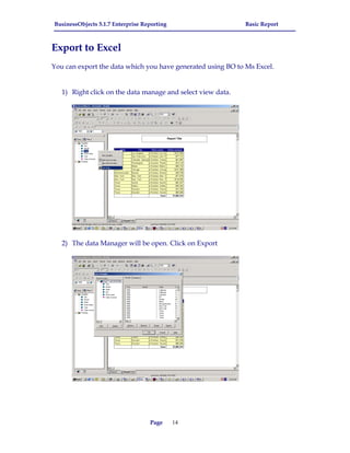 Business objects BO guide | DOC