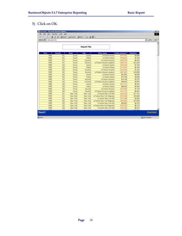 Business objects BO guide | PDF