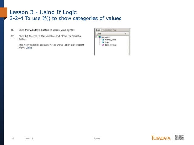 Business objects web intelligence training tasks | PPT