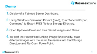 BusinessOnline - Automating PPT with Tableau Dashboards | PDF | Information Services Industry ...