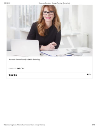 Business Operations Manager Training - Course Gate | PDF