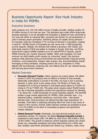 Business Opportunity Report_ Rice Husk Industry in India for MSMEs.pdf