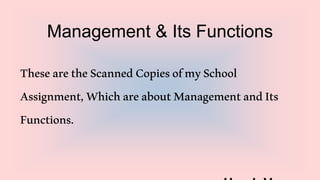 Management & Its Function | PPT