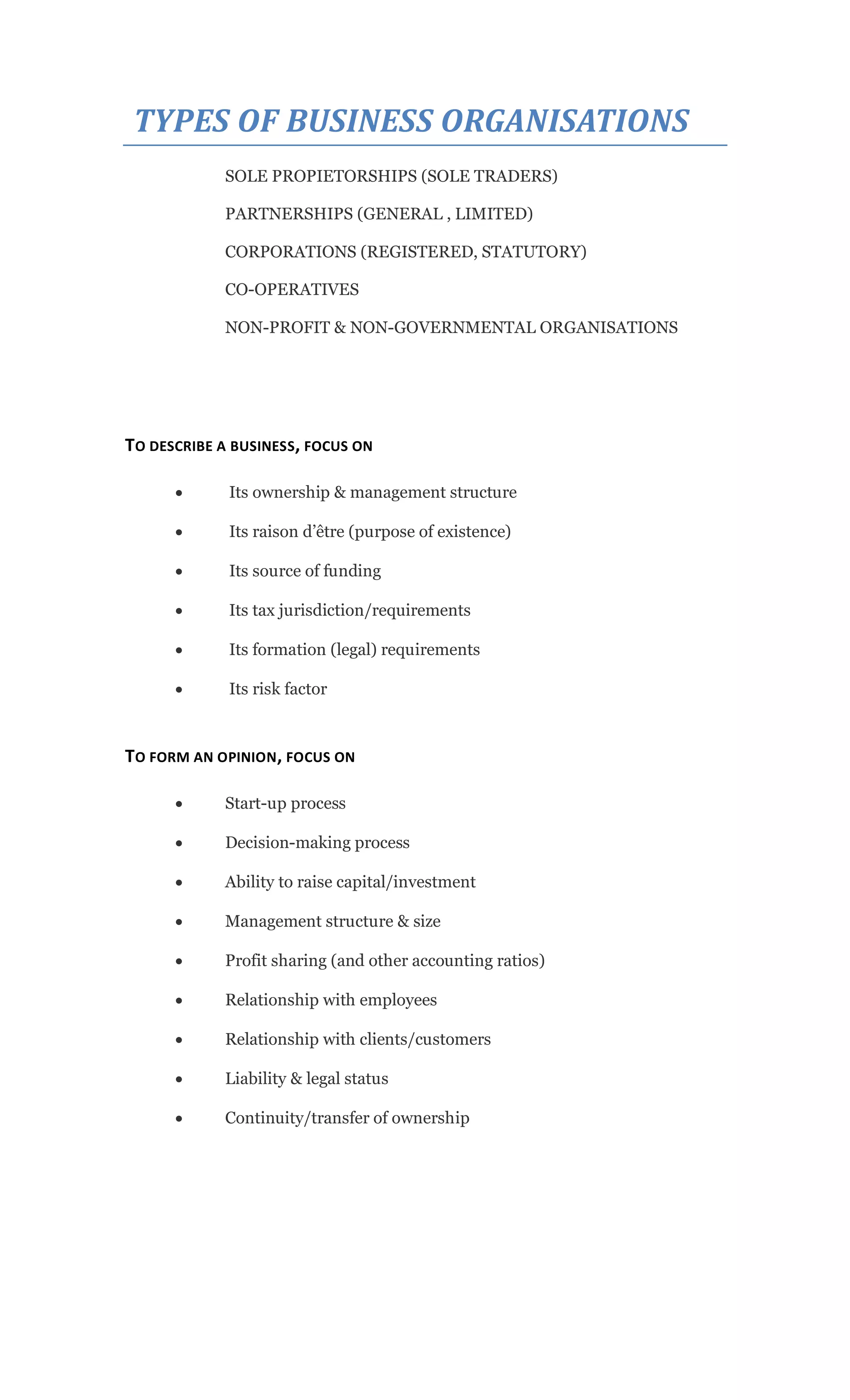 Business organisations | PDF | Business Accounting & Finance | Business
