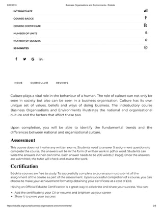 Business Organisations and Environments - Edukite | PDF