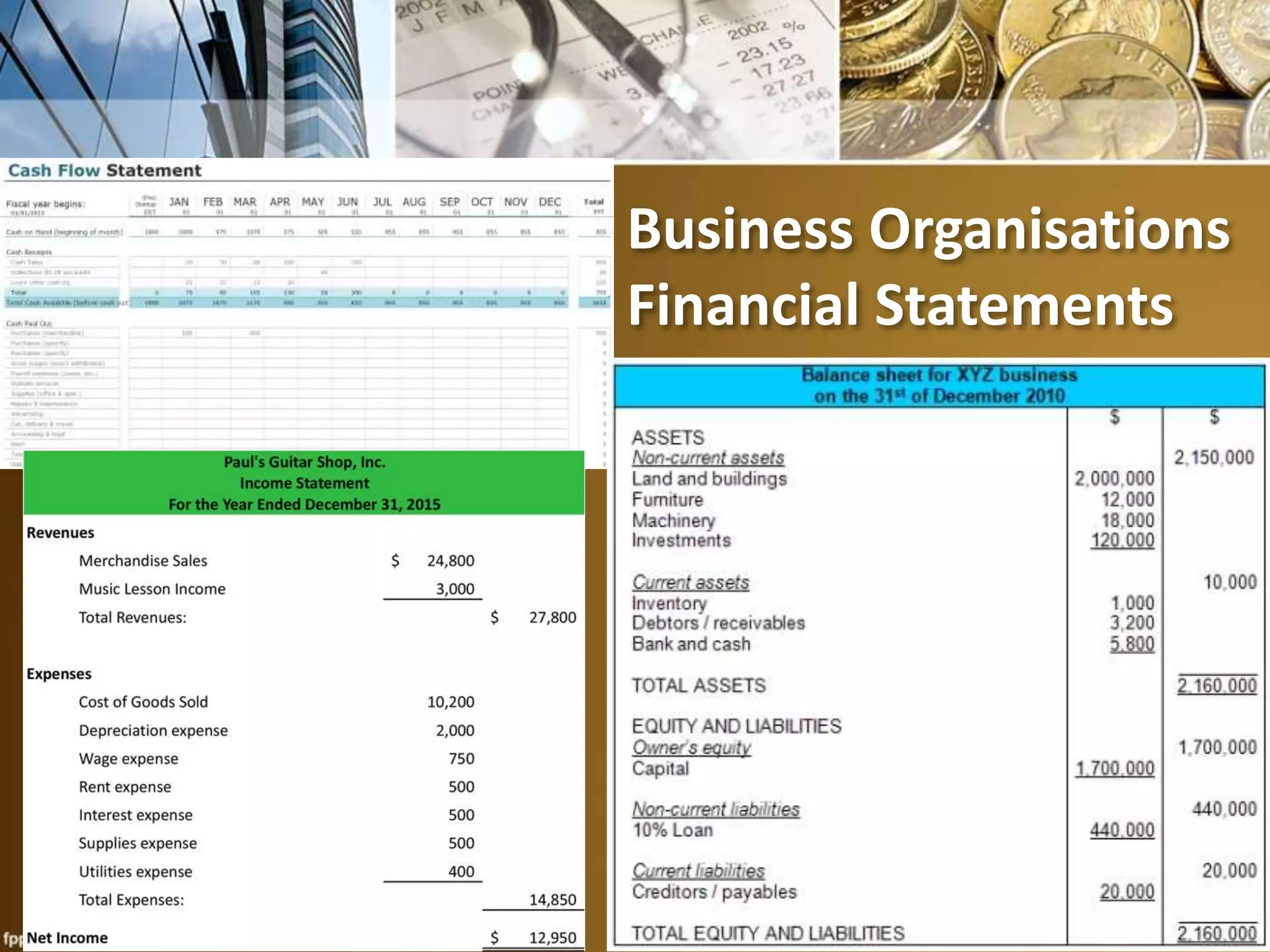 Business organisations financial statements | PPT
