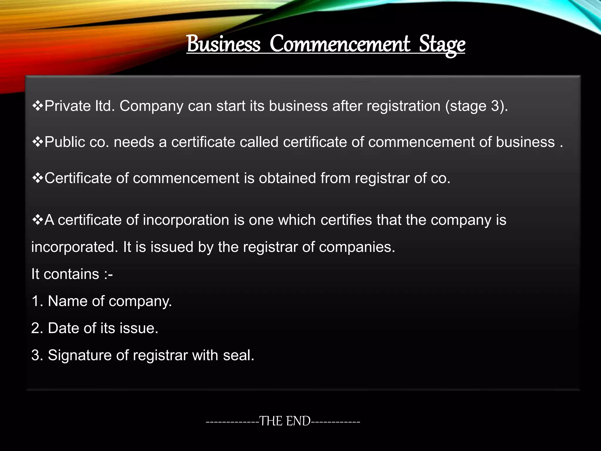 Stages in formation & incorporation of company | PPTX