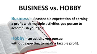 Are You Running a Business or a Hobby? | PPTX | Business | Business and ...