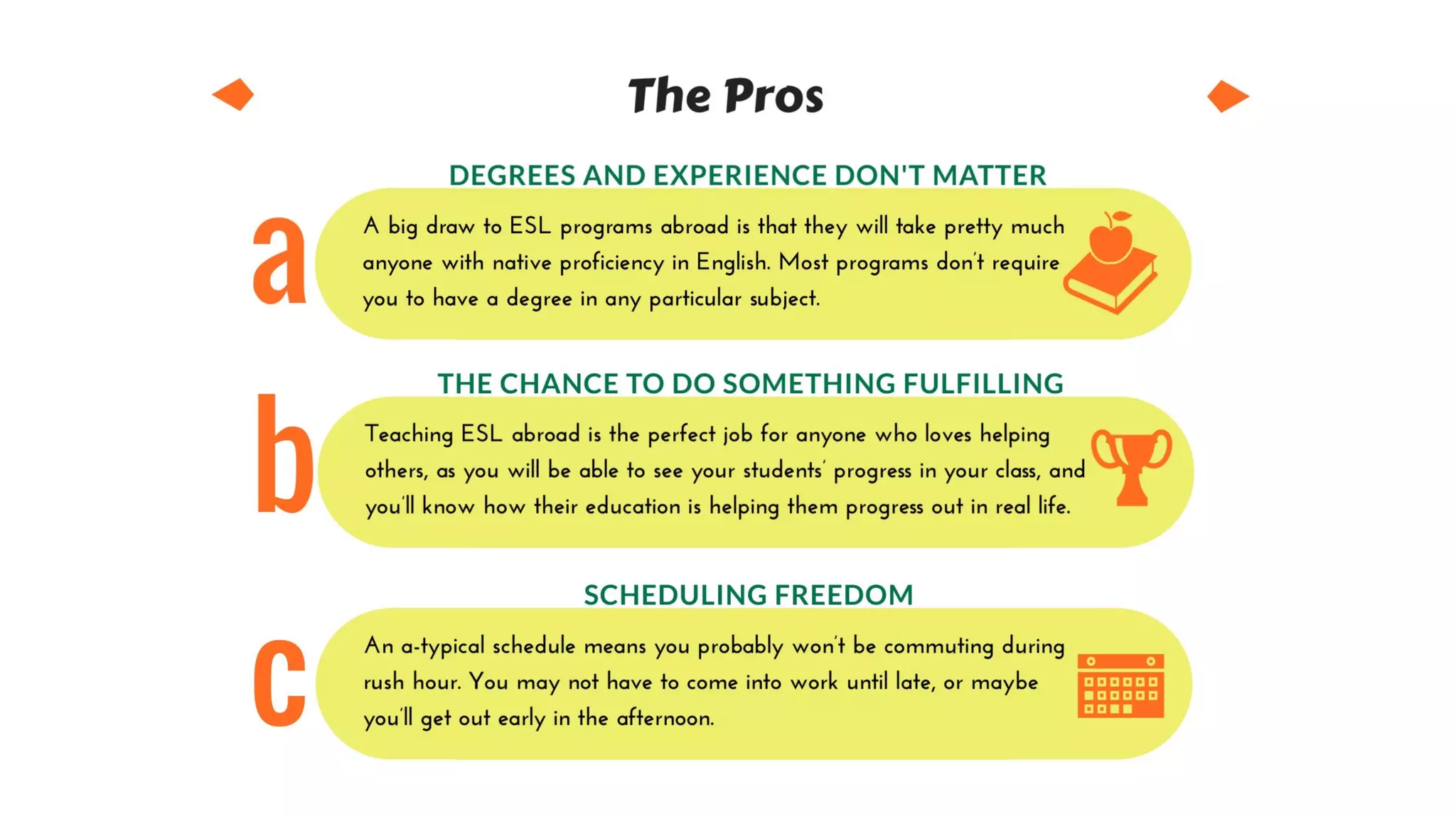 Pros and Cons of Teaching ESL Abroad | PPT