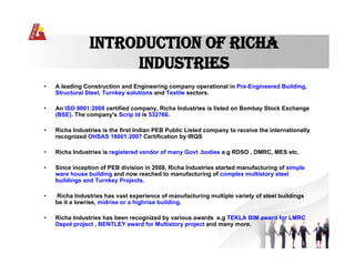 Introduction of Richa Industries Limited | PDF