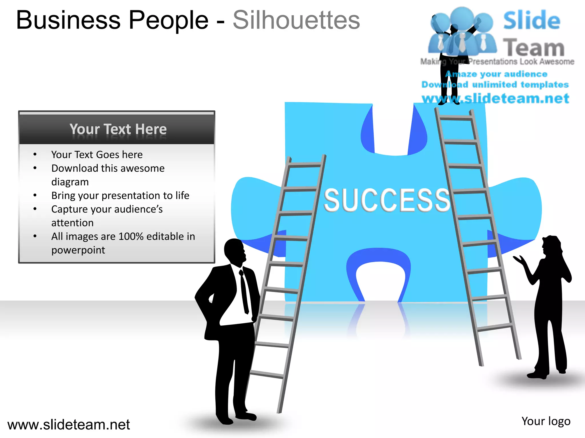 Business people silhouettes powerpoint ppt templates. | PDF