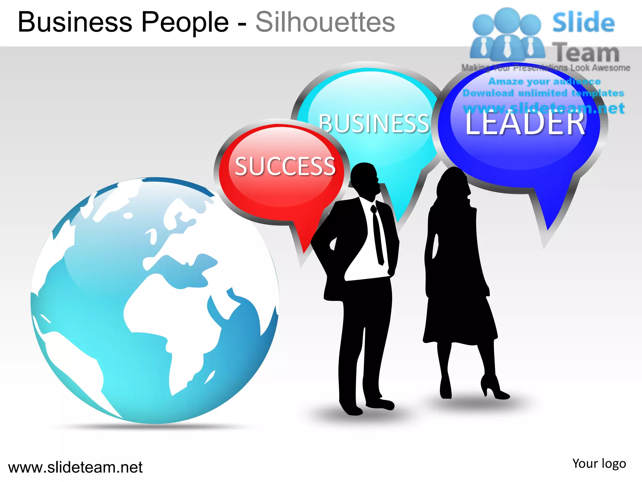 Business people silhouettes powerpoint ppt templates. | PDF