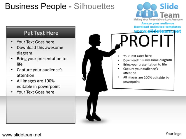 Business people silhouettes powerpoint ppt templates. | PPT