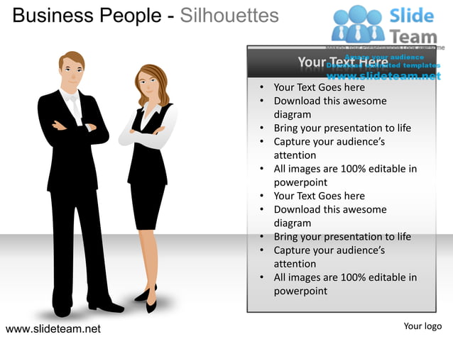 Business people silhouettes powerpoint ppt templates. | PPT