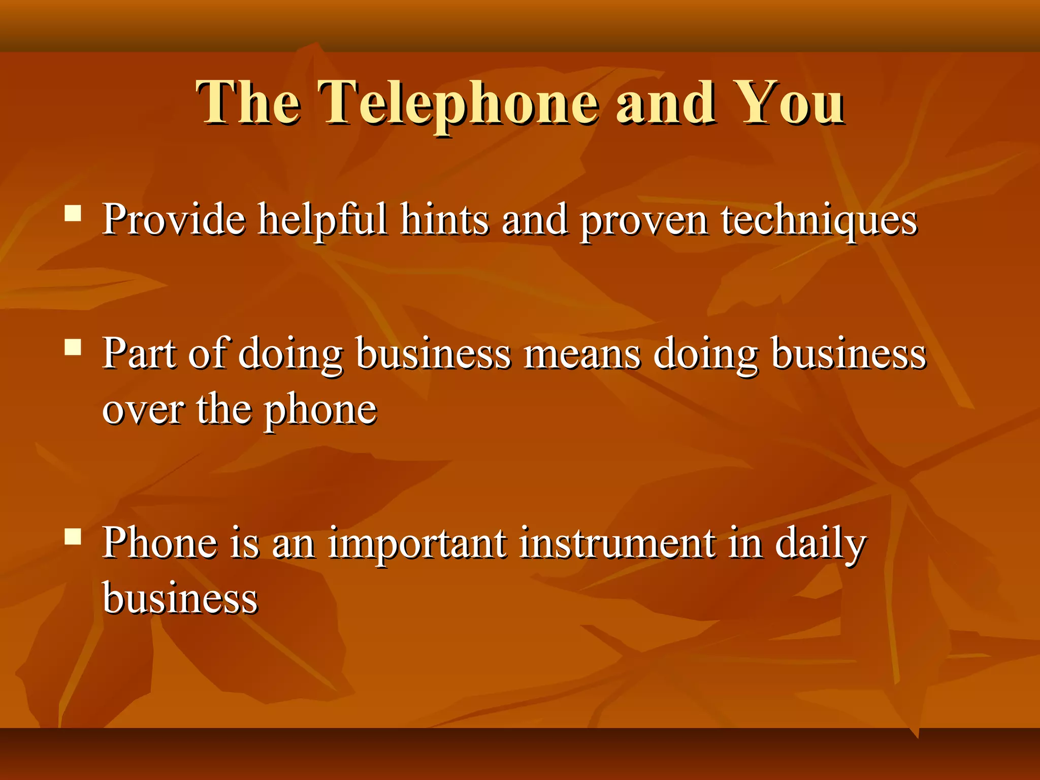 Business phone etiquette | PPT
