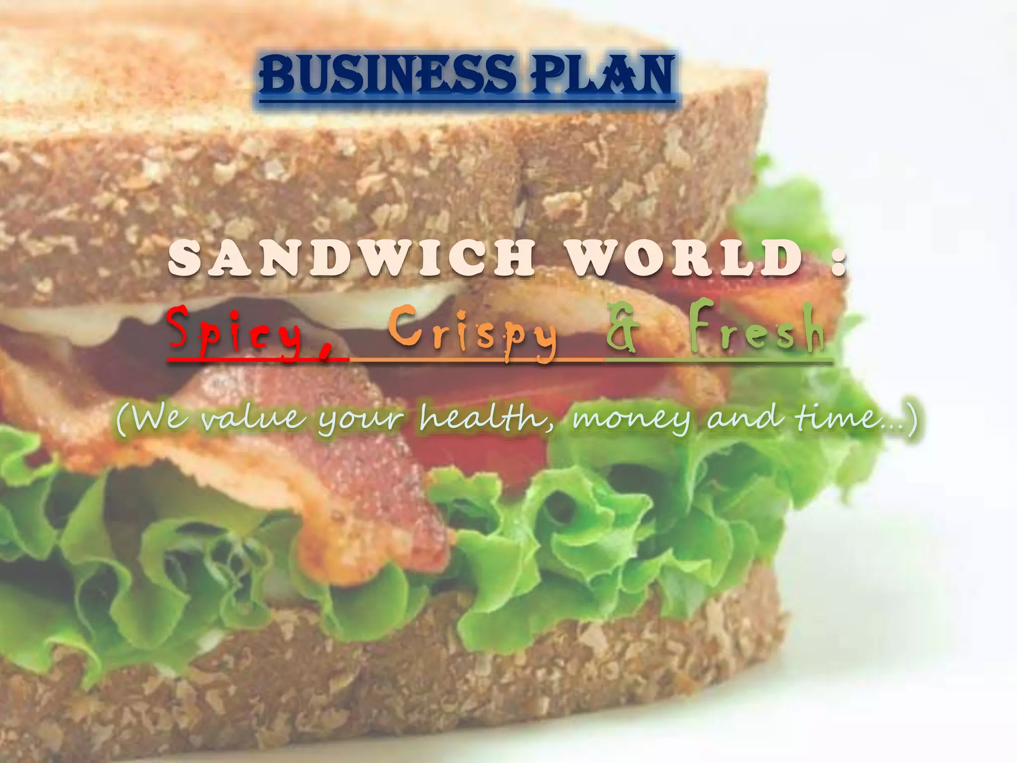 Business plan Sandwich | PPTX