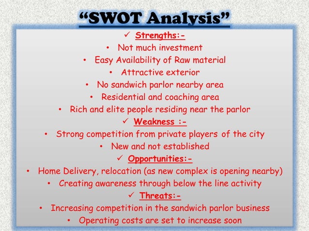 Business plan Sandwich | PPTX