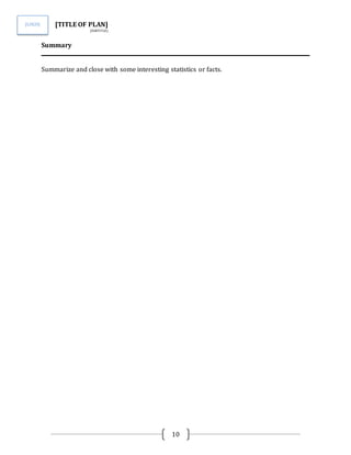 Business Plan Template | DOCX
