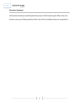 Business Plan Template | DOCX