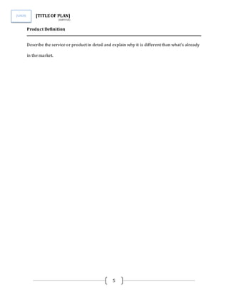 Business Plan Template | DOCX