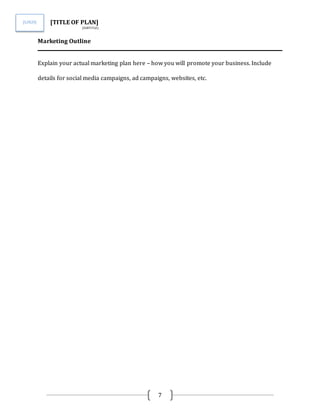 Business Plan Template | DOCX