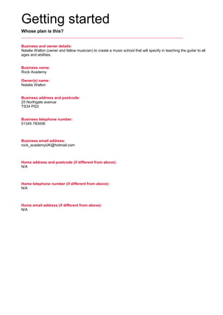 Business Plan Temp | DOC