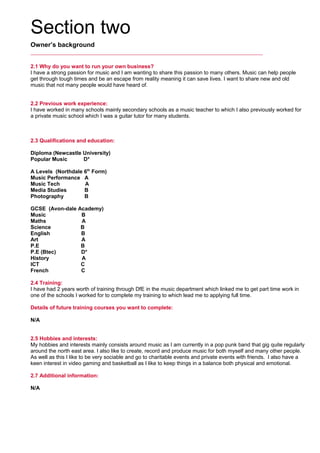 Music Tech Business Plan | DOC