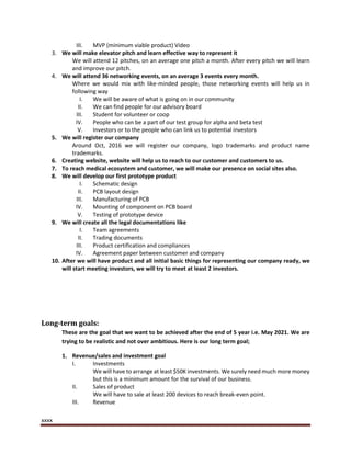 Sample Entrepreneurship Business plan for students | PDF