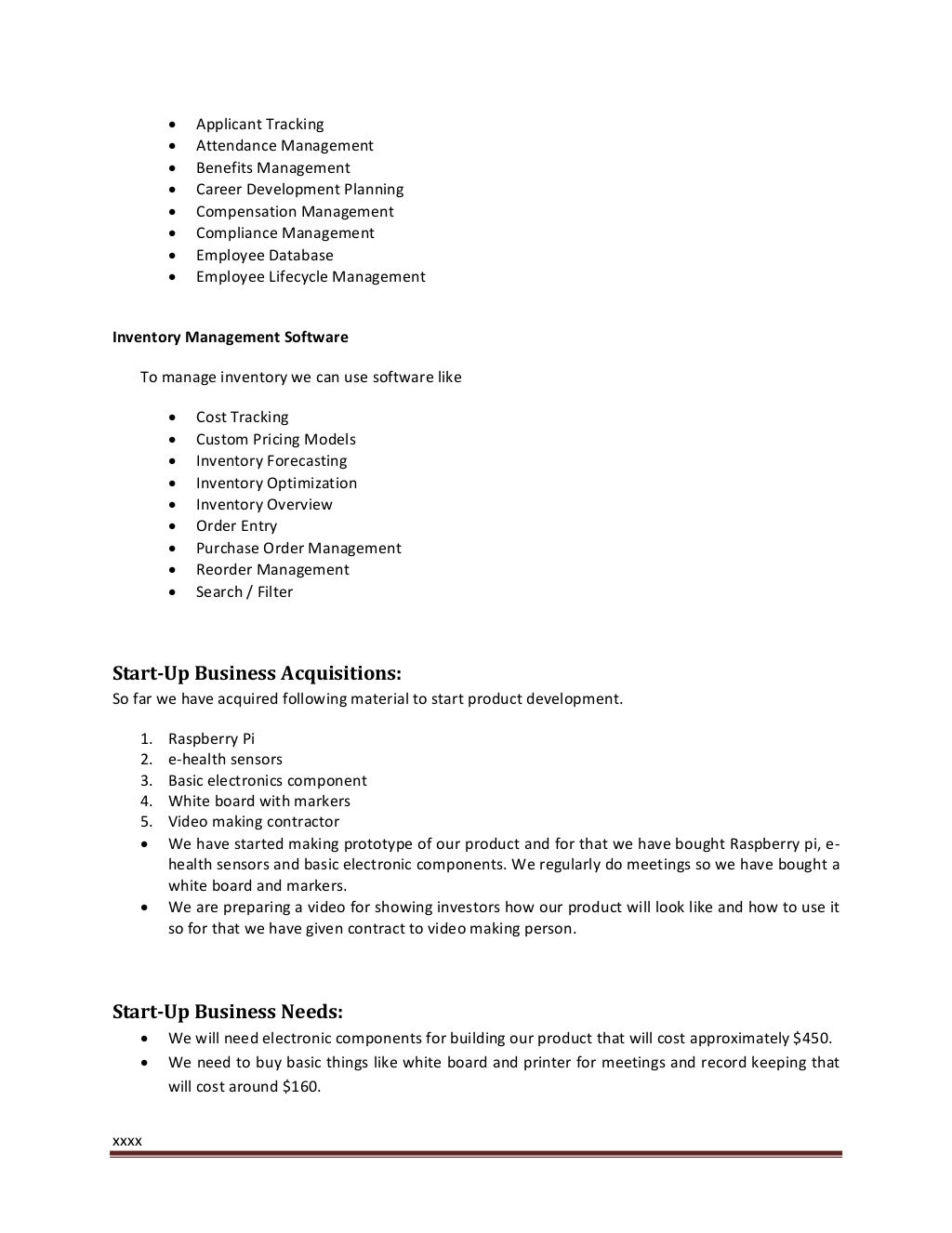 Sample Entrepreneurship Business plan for students