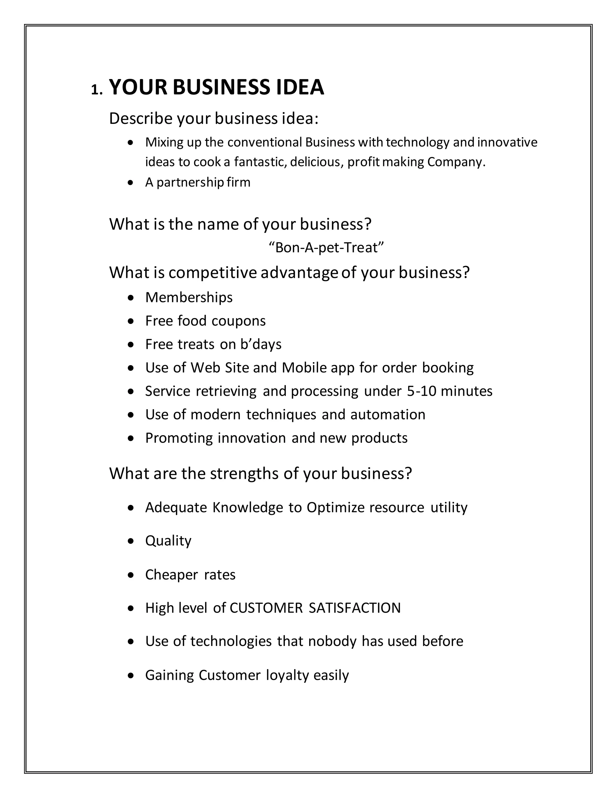 Business plan Module | DOCX