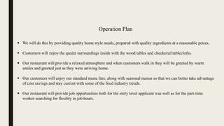 Business plan of a restaurant and their process | PPTX
