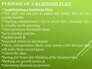 Business Plan, Process, Uses and Purpose.pptx