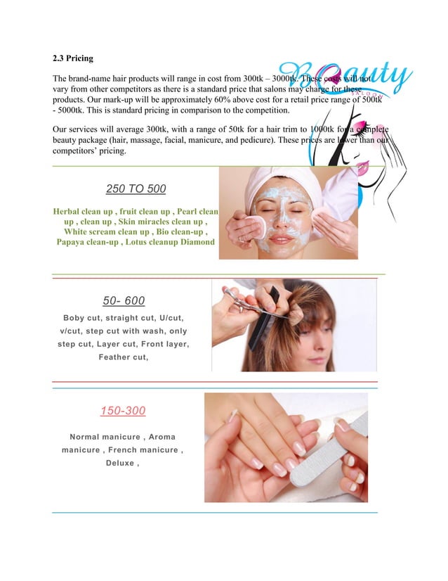 Business Plan - Beauty Salon Parlor - Kazi Reaz Rahman | PDF | Hair Care | Beauty