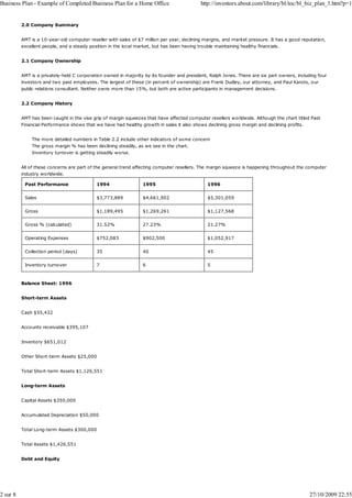 Business Plan Example Of Sample Business Plan | PDF | Business ...