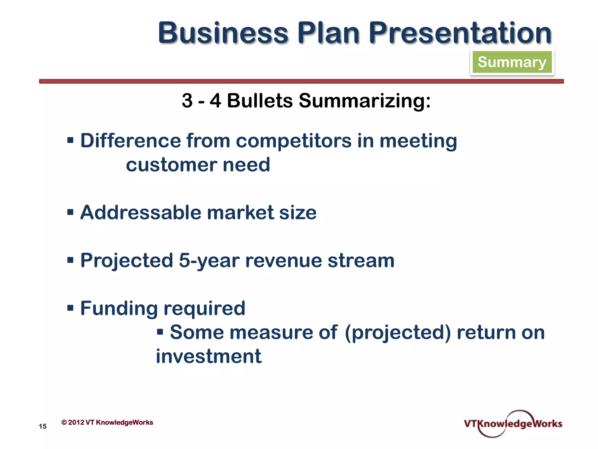 Business plan presentation-vtk | PPTX