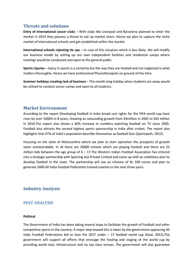 Business plan soccer school | PDF