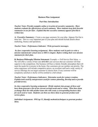 Business plan assignment(By Badhon) | DOC