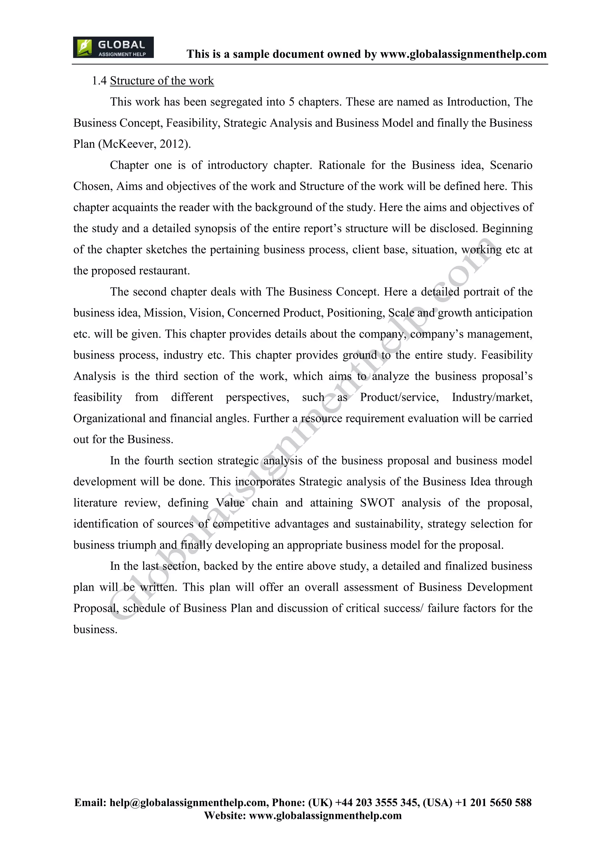 Business Plan Assignment Sample | PDF