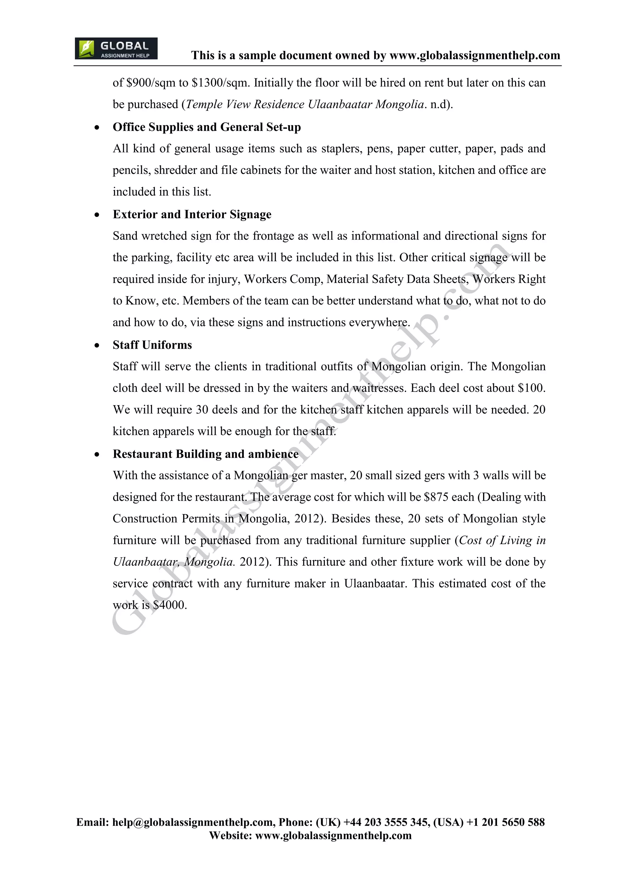 Business Plan Assignment Sample | PDF