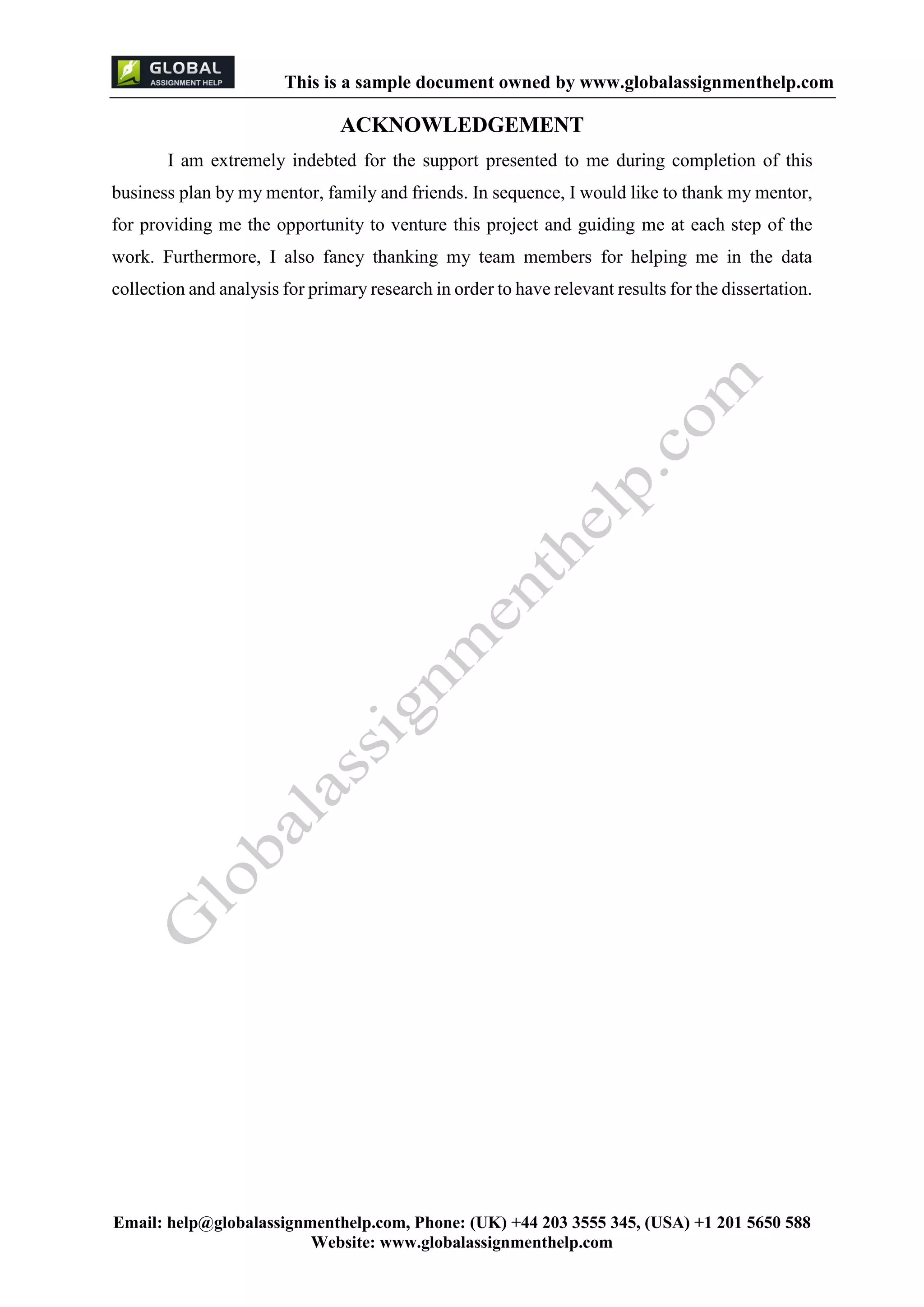 Business Plan Assignment Sample | PDF
