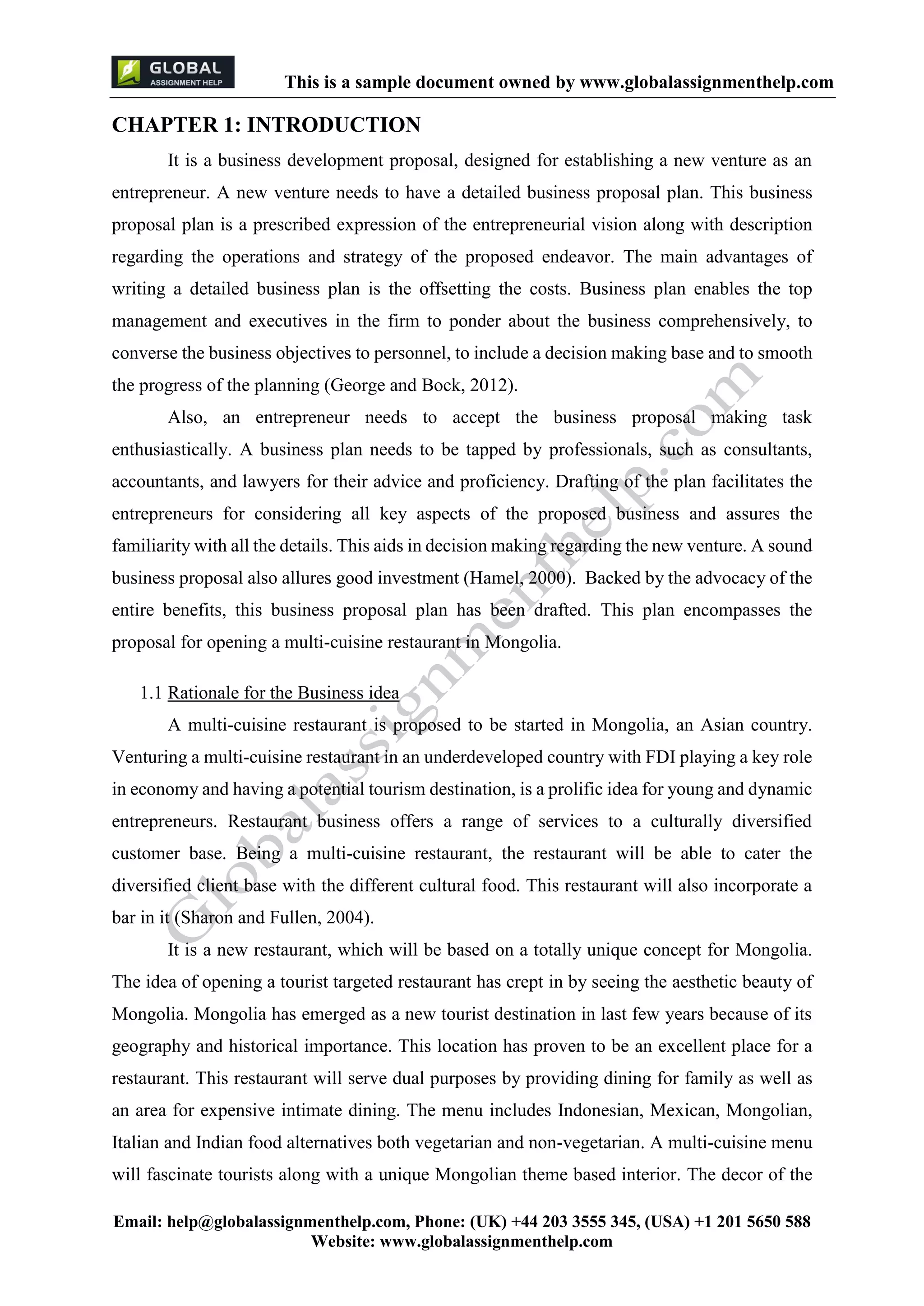 Business Plan Assignment Sample | PDF